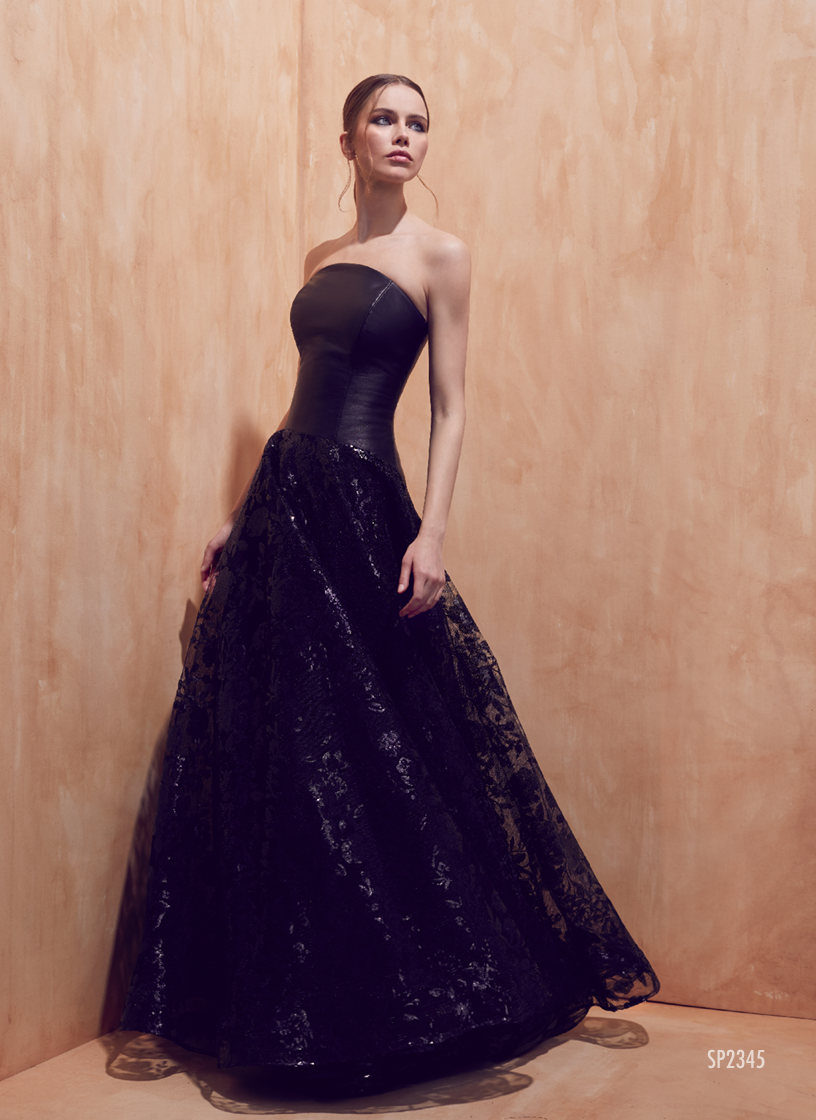 Leather & Lace Long Dress – Mieka Boutique